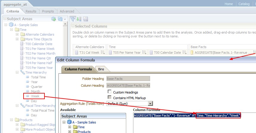 Obiee 10g 11g Period To Period Comparison With The Ago Function Logical Sql Datacadamia