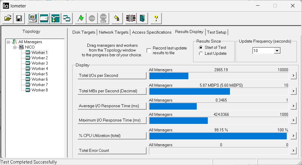 I/O - IOmeter (Workload Generator)
